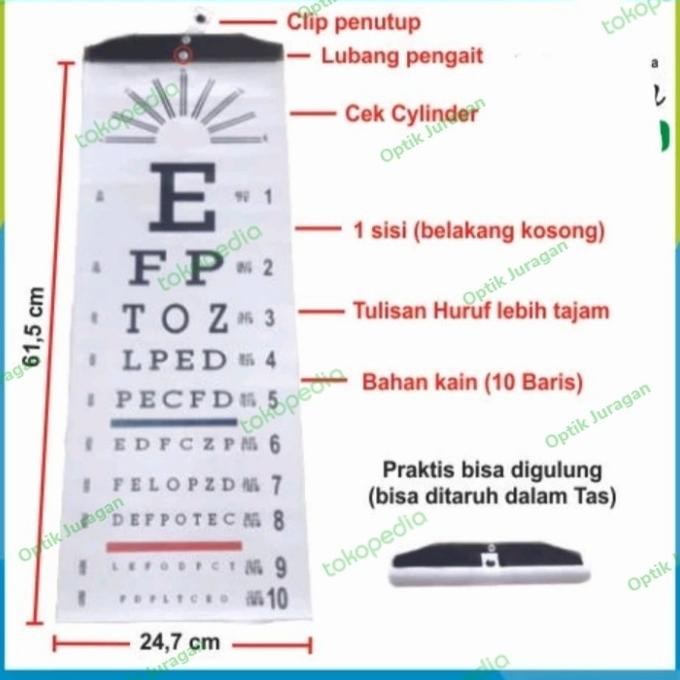 Jual Snellen Chart Alphabet - Tes Mata Rabun Manual - Alat Test Mata ...