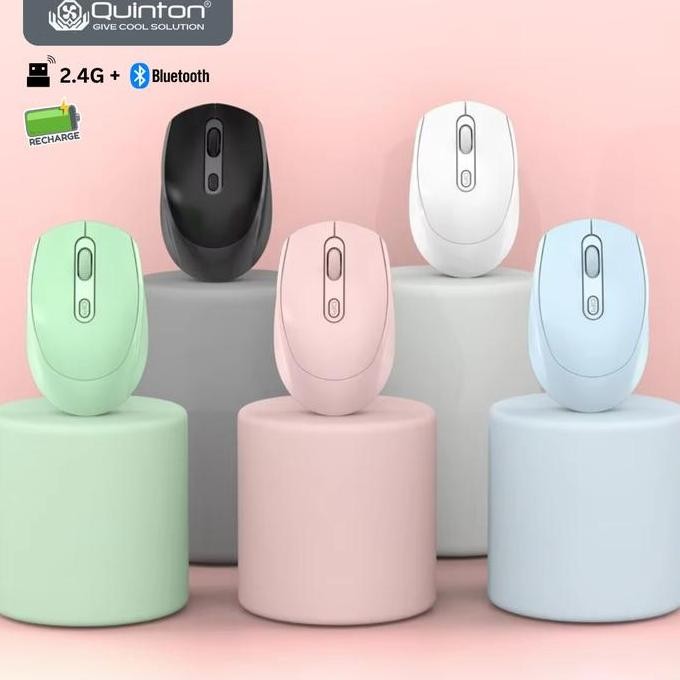 Jual Quinton Mouse Wireless 2.4G + Bluetooth Recharge X5 Color Untuk ...
