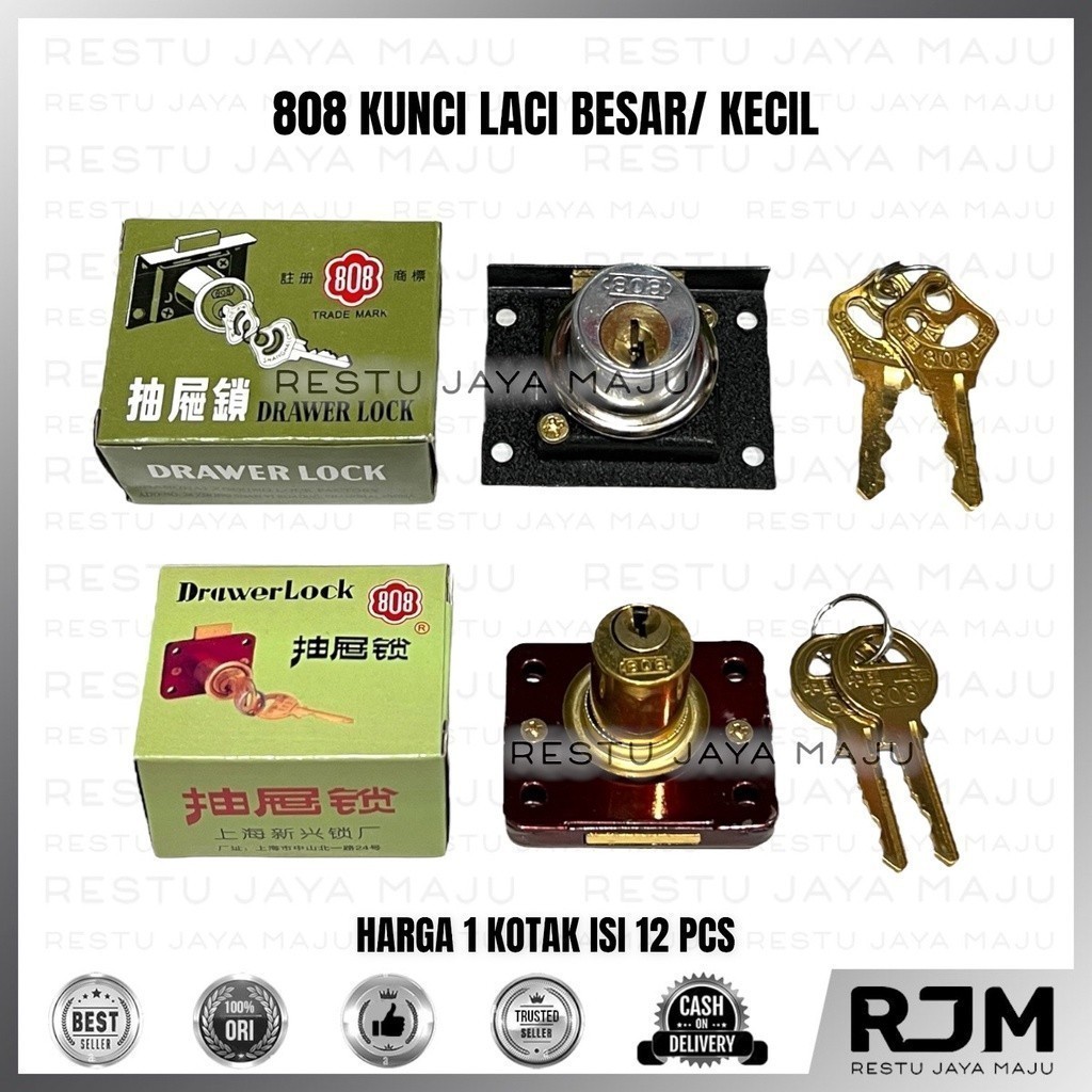 Jual [12 pcs] 808 Kunci Laci Besar kecil Cam Lock Drawer Meja Lemari ...