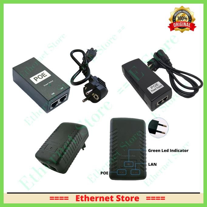 Jual Poe Adaptor Gigabit 1000 Mbps 24V 1A ATAU 48V 0.5A MIKROTIK UBNT ...