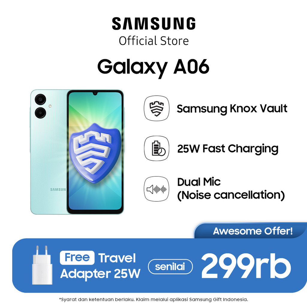 Jual Samsung Galaxy A06 4/128GB - Light Green | Shopee Indonesia