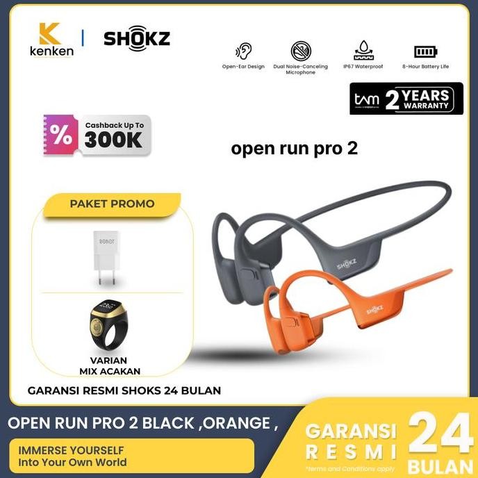 Jual TERBARU - Shokz Openrun Pro 2 Headphone Bone Conduction Open Run ...