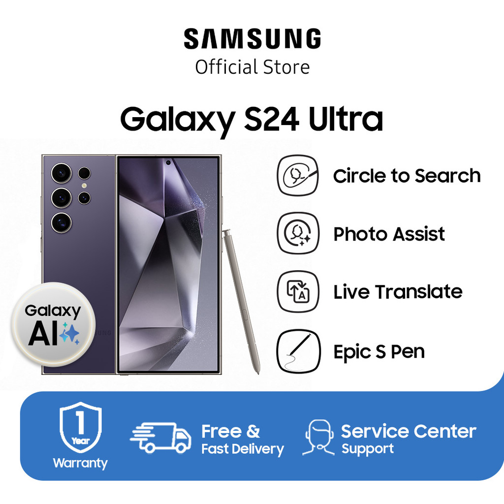 Jual Samsung Galaxy S24 Ultra 12/256GB-Titanium Violet,Smartphone AI ...