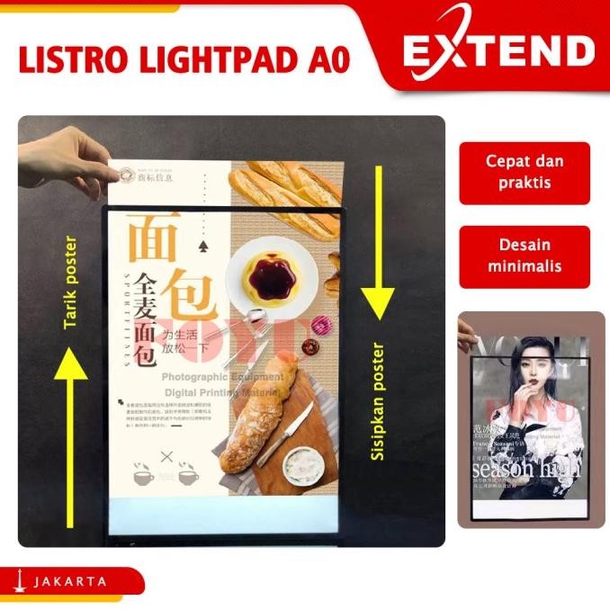 Jual Murah LED Slim Light Pad Display Wall Poster Banner Neon Box Tipis ...