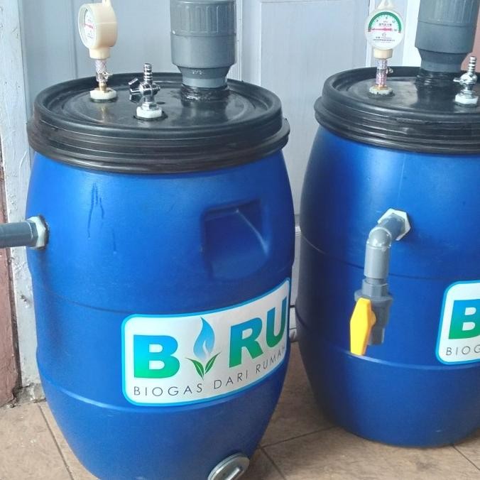 Jual Produk Unggulan] Paket 2 Biodigester 50 L, Kantong Biogas 1x1 m ...