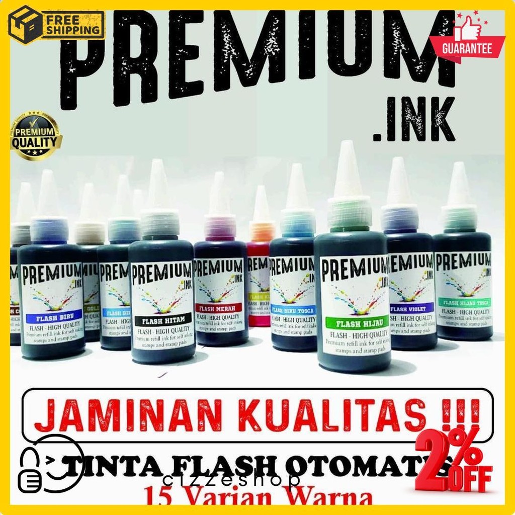 Jual Tinta Stempel Flash Otomatis 15 Varian Warna Kualitas Premium ...