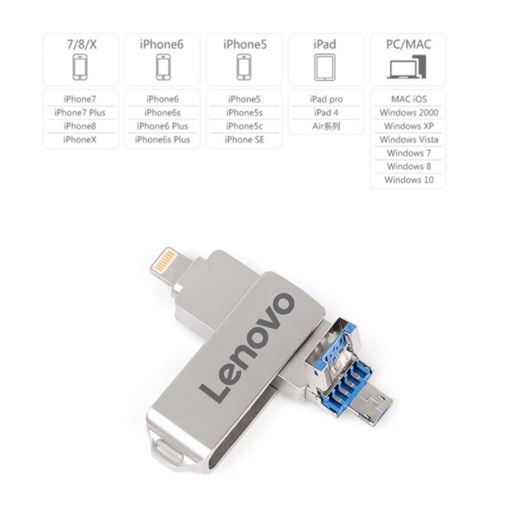 Jual Lenovo 3 In 1 Ios Otg Usb Flash Drive 1Tb Rotation Pen Drive For ...