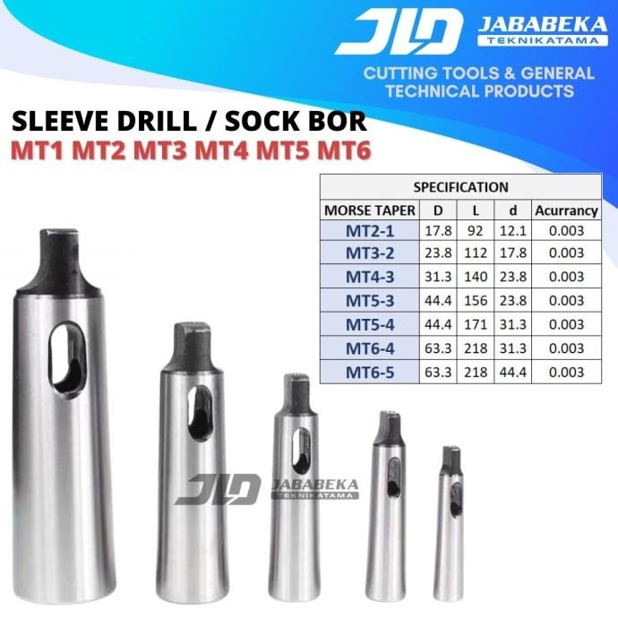 Jual Sleeve Drill MT1 MT2 MT3 MT4 MT5 MT6 Adaptor Drill Sock Bor MT6 - MT5 Reduction Morse Taper ...