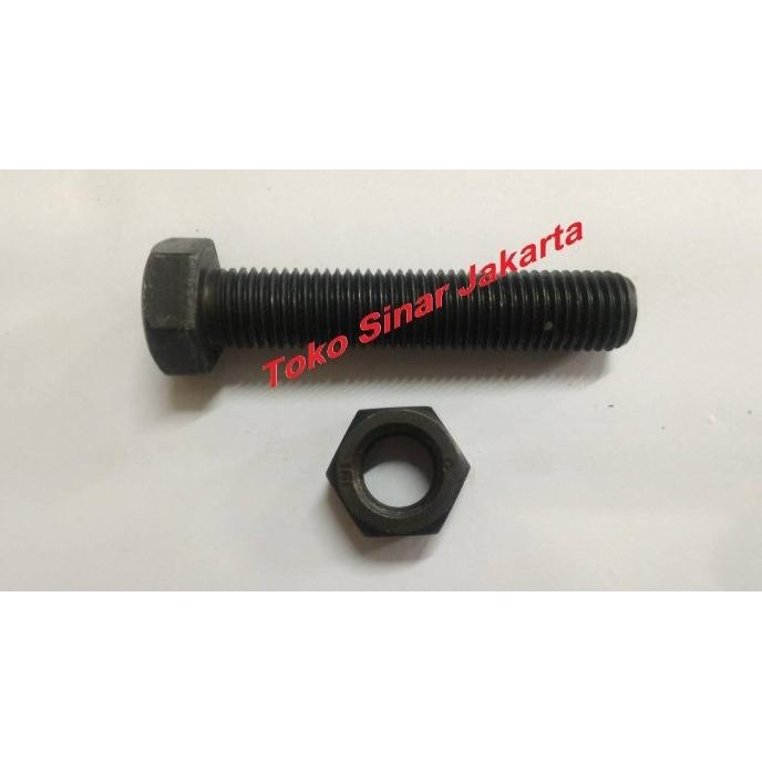 Jual cusss order] Baut Baja ( Grade 8.8 ) 20 mm x 50 mm + Mur ( Kunci 30 mm ) | Shopee Indonesia