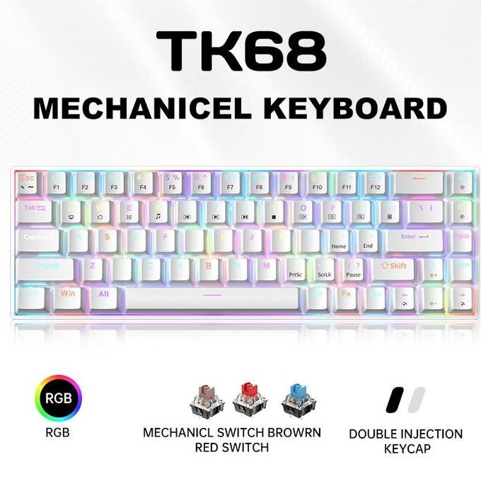 Jual Zifriend Keyboard Mekanik Tk68 Tata Letak 68 Desain Ergonomis ...