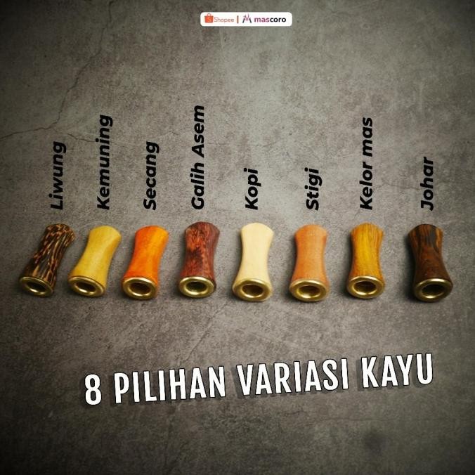 Jual once cangklong pipa kayu mini sri gading panjang 3cm multi lubang ...