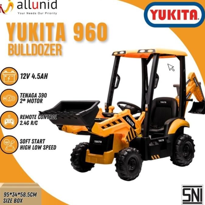 Jual Maenan Anak Truk Garpu Mobil Aki Yukita 960 Forklift Buldozer 12V ...