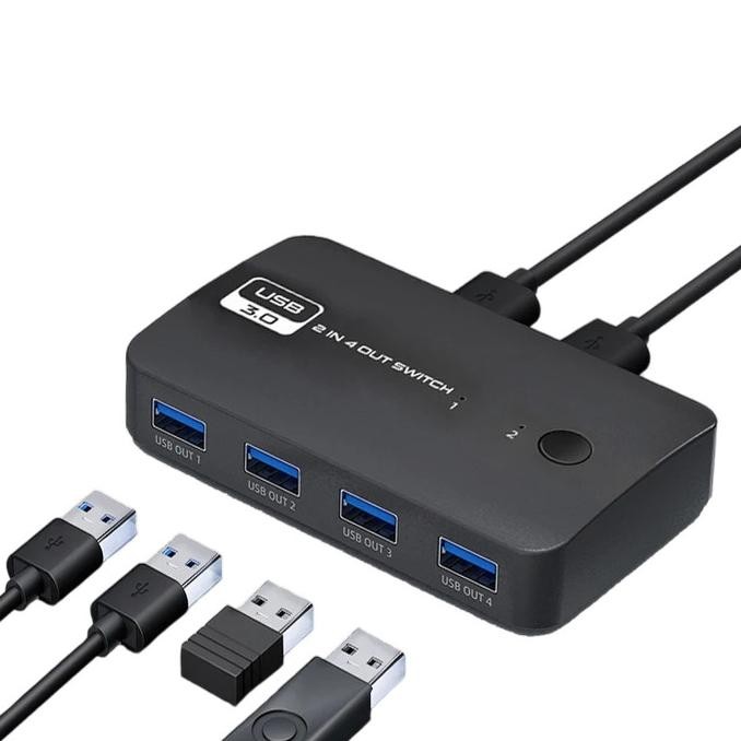 Jual Gaintech Usb 3.0 Sharing Switch 4 Input To 4 Out / 2 Input To 4 ...