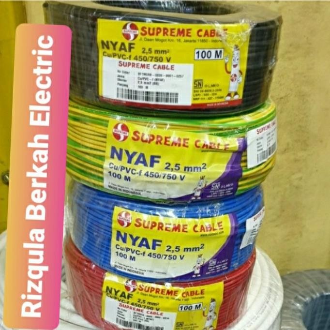 Jual Murah Kabel NYAF 1x2.5 SUPREME 100 Meter.Warna Hitam/Biru/Merah/Kuning hijau Non COD ...