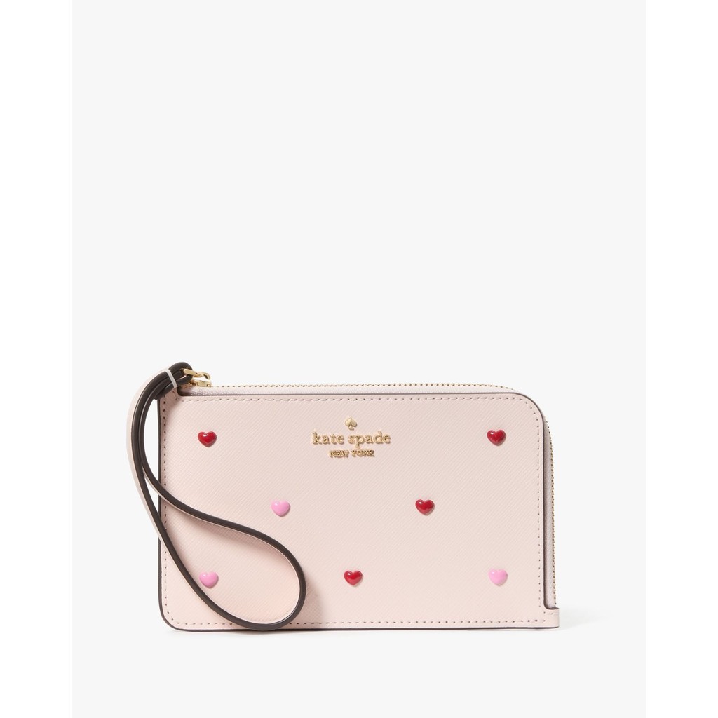 Jual Kate Spade Lucy Heart Studs Small L-Zip Wristlet - Dompet Wanita ...