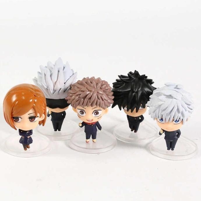 Jual Figure Anime Jujutsu Kaisen set 5 pcs Itadori Gojo Satoru Megumi ...