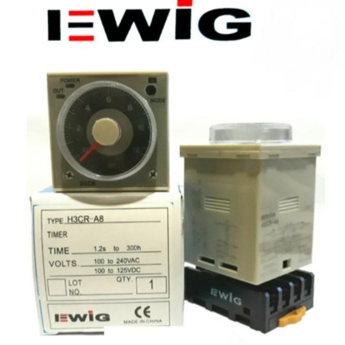 Jual Ewig Timer 100-240Vac H3Cr-A8 / Time Relay 24-48Vac H3Cra8 New ...