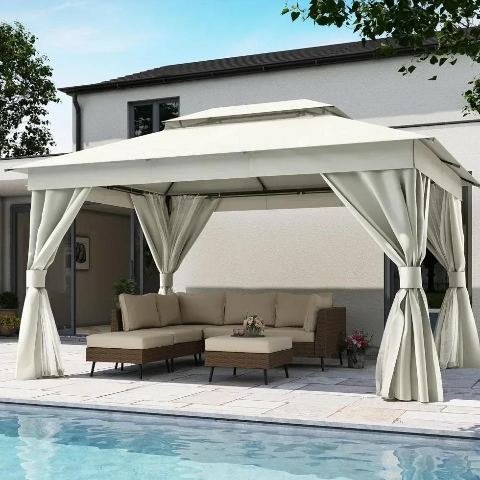 Jual PRE ORDER Outdoor Patio Gazebo 10'x13' with Expansion Bolts, Heavy ...