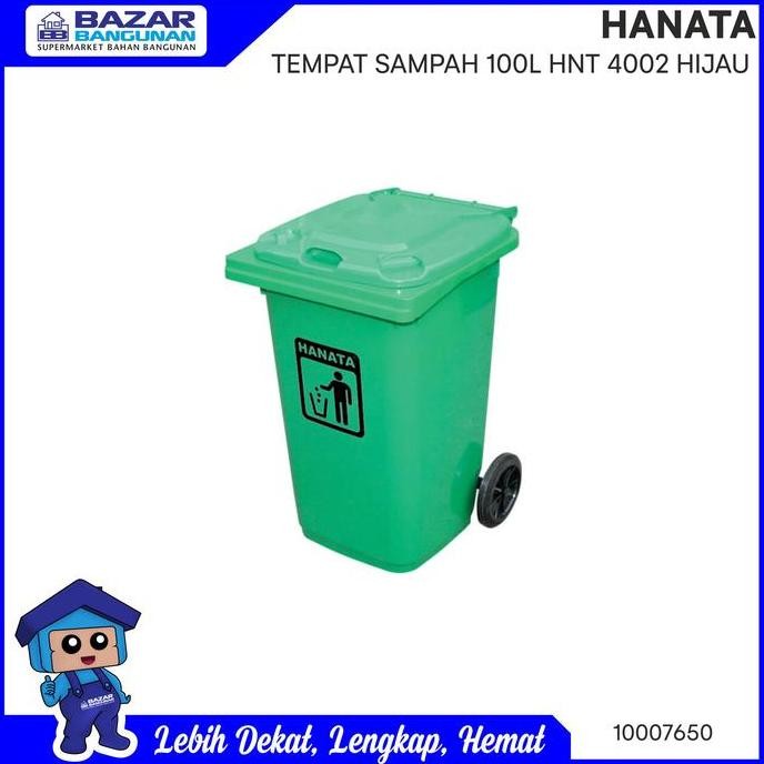 Jual Sale Hanata - Tong Tempat Sampah Dustbin Roda Gerobak Hnt 4002 / Hnt4002 Hijau 100 Liter ...