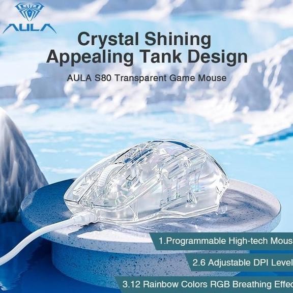 Jual Mouse Gaming Aula S80 Crystral 7 Buttons 6 Dpi - Original Produk ...