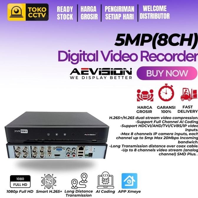 Jual DVR AEVISION 8CH HS-BH3008VH XMEYE 5MP | Shopee Indonesia