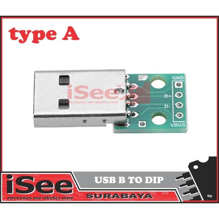 Jual USB Male To Dip adapter 2.54mm 4P Plug pcb board Converter module ...