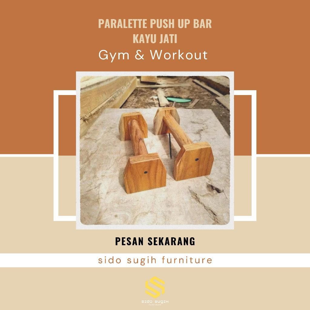 Jual NEW PRODUCT PARALLETTE PUSH UP BAR KAYU JATI ALAT CALISTHENICS ...