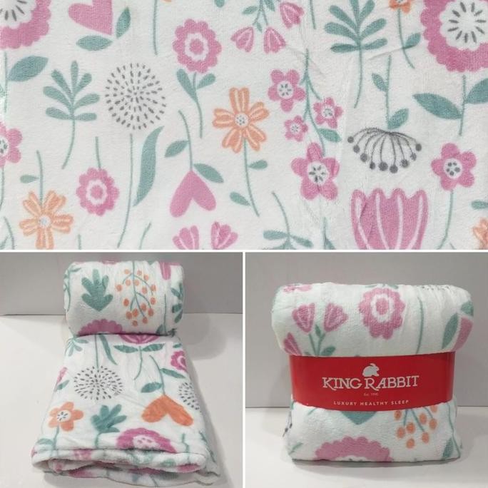 Jual King Rabbit Thermal Blanket glow Selimut Fleece 150 x200 cj MURAH ...