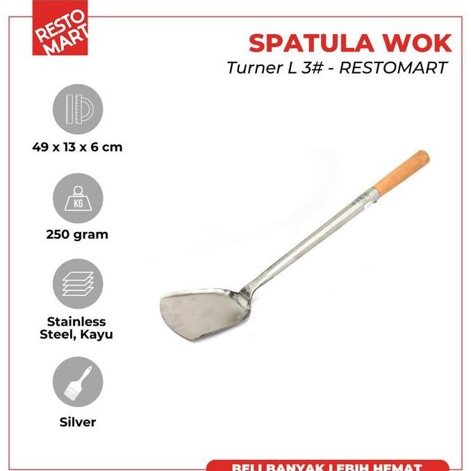 Jual New Sutil / Spatula Wok / Turner L 3# Restomart Stainless (2218050 ...