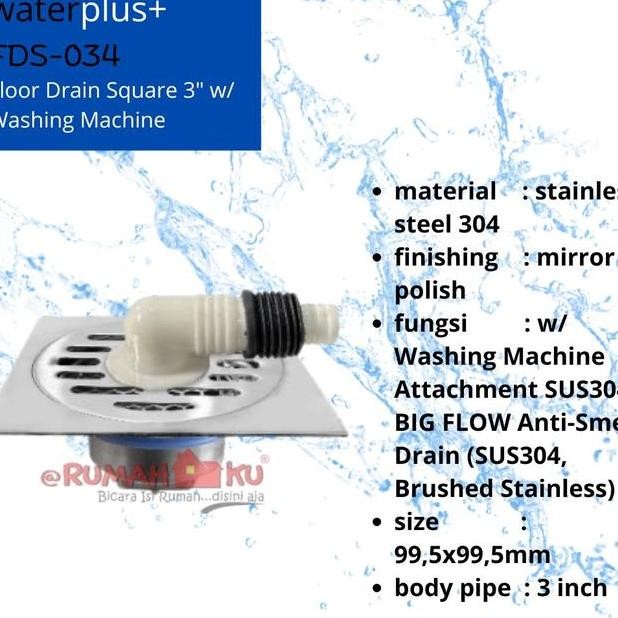 Jual Aringan Air Mein Cuci Watelu Fd 034 Floor Drain 3 Inch | Shopee ...