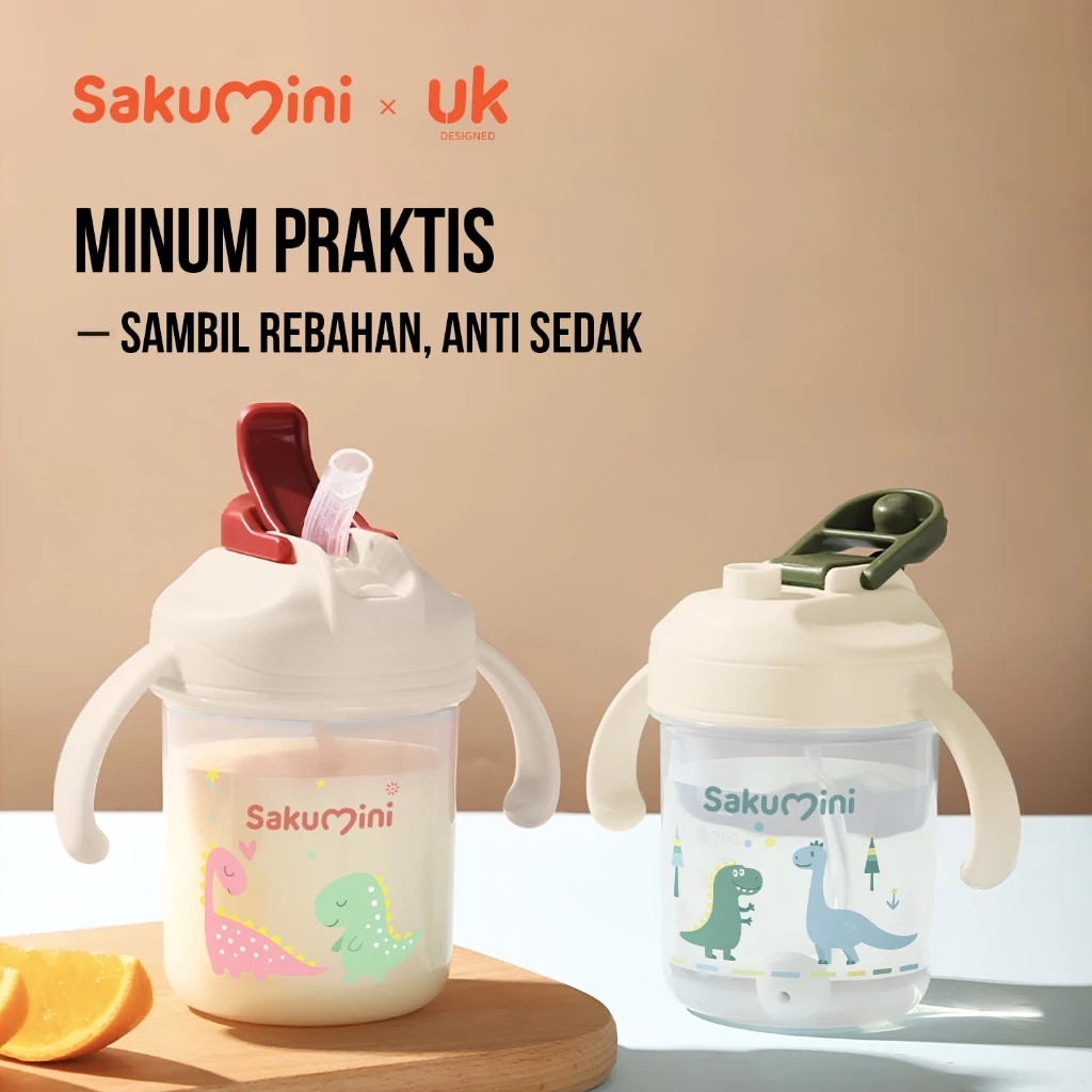 Jual Sakumini 3in1 Gelas Minum Sedotan Anak Training Straw Sippy Cup Anak Bayi | Shopee Indonesia