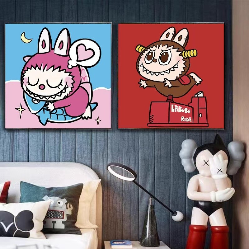 Jual LABUBU Paint By Numbers Kit 1 Set With Frame Digital Painting ...