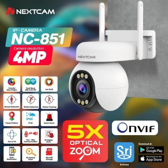 Jual Nextcam Kamera cctv Wireless Wifi Outdoor 4MP 5X Optical Zoom PTZ ...