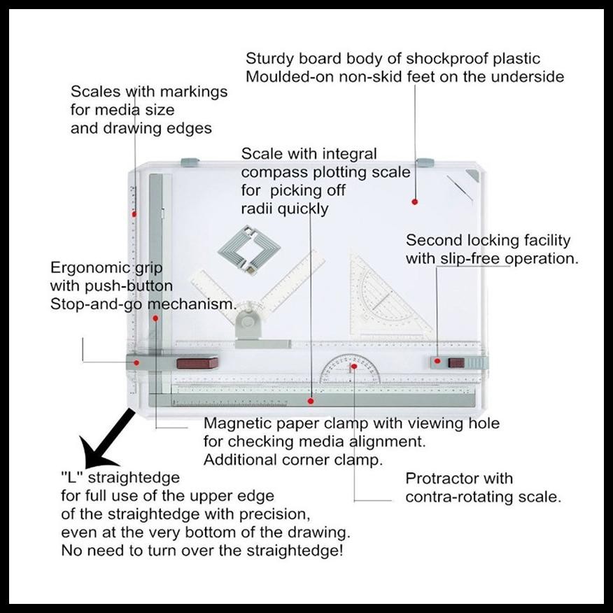 Jual A3 PROFESSIONAL DRAWING BOARD TABLE TOP ARCHITECTS TECHNICAL ...