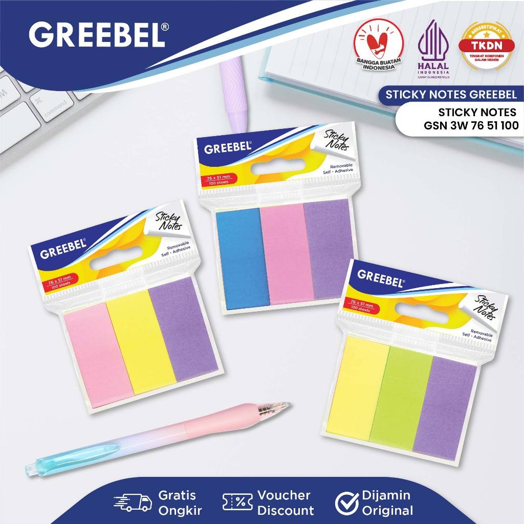 Jual GREEBEL Sticky Note / Catatan Notepad Kertas Catatan 100 Lembar ...