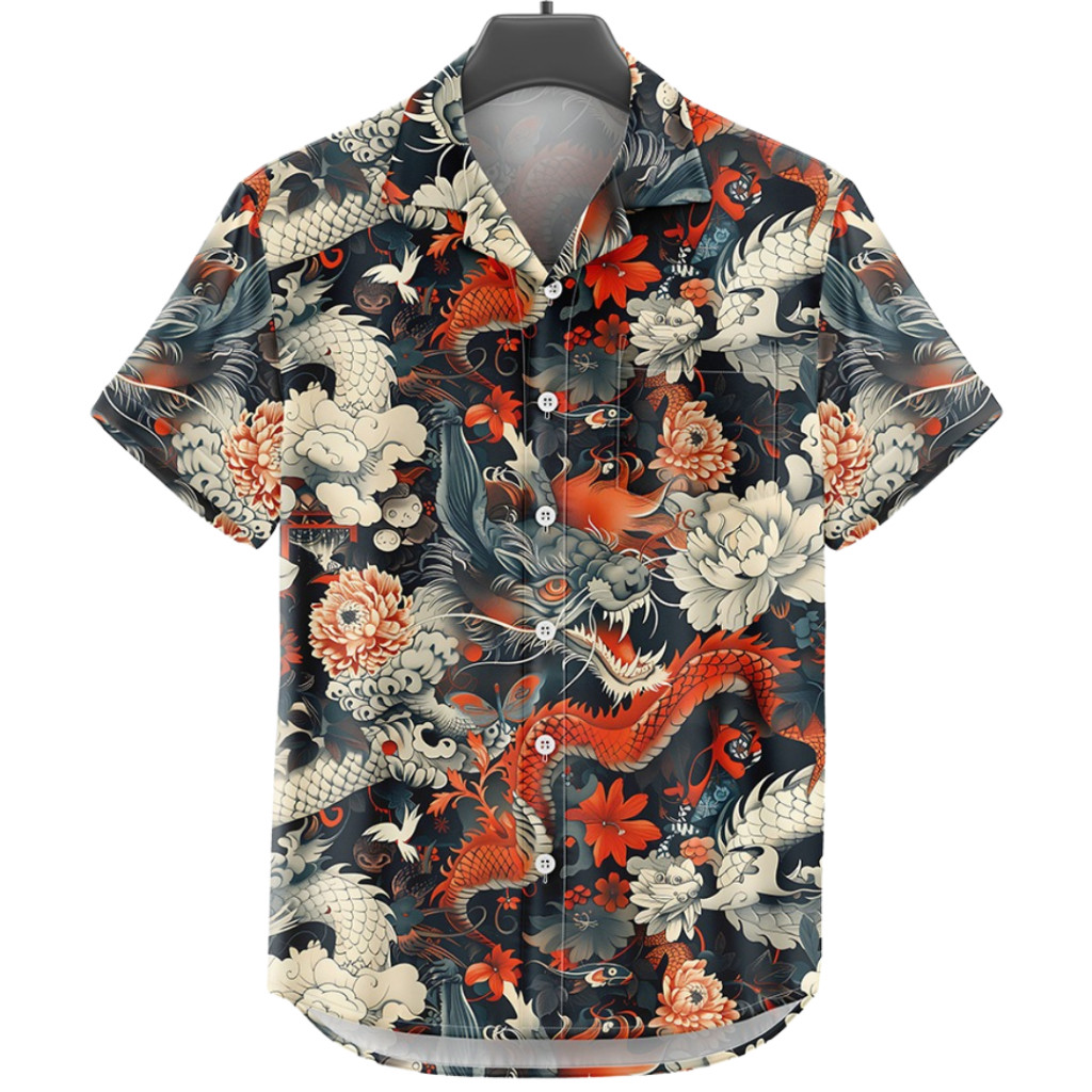 Jual GOKS Baju Kemeja Cewe Cowo Motif Print Lengan Pendek Motif Premium ...