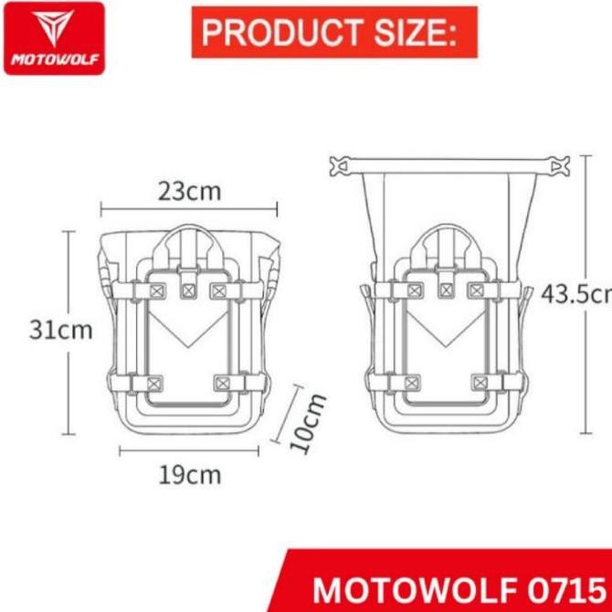 Jual Crashbar Bag Motor Touring Motowolf Side Bag Waterproof Premium ...