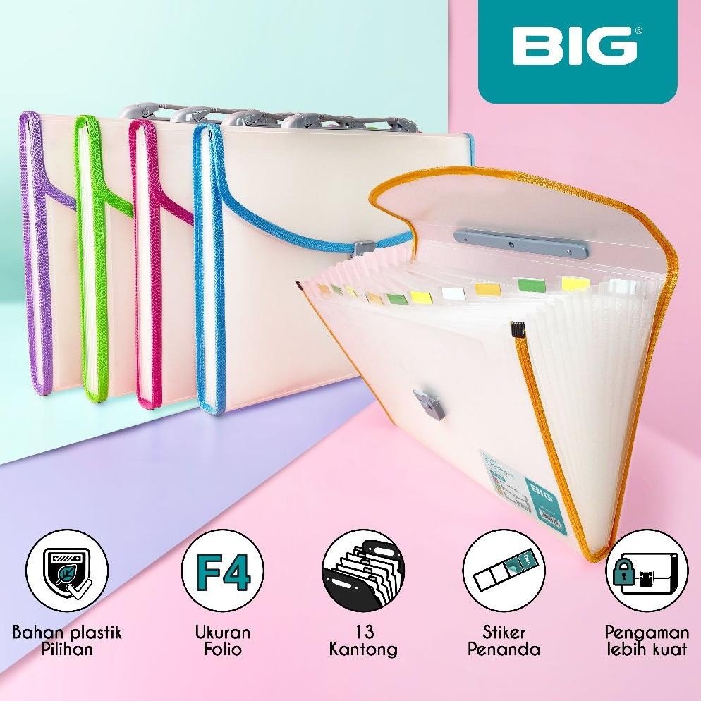 Jual LINDU BIG Expanding File/ Map Harmonika/ Organizer Dokumen F4 Folio FC 13 Poket Putih Kunci ...