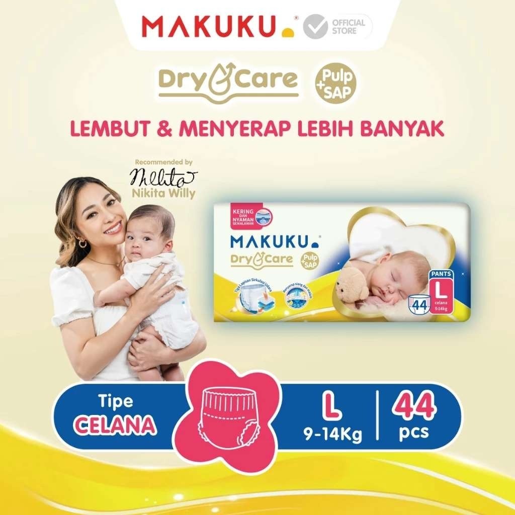 Jual [1 PACK] MAKUKU Diapers Dry Care Pants L44 - Popok Bayi Tipis ...
