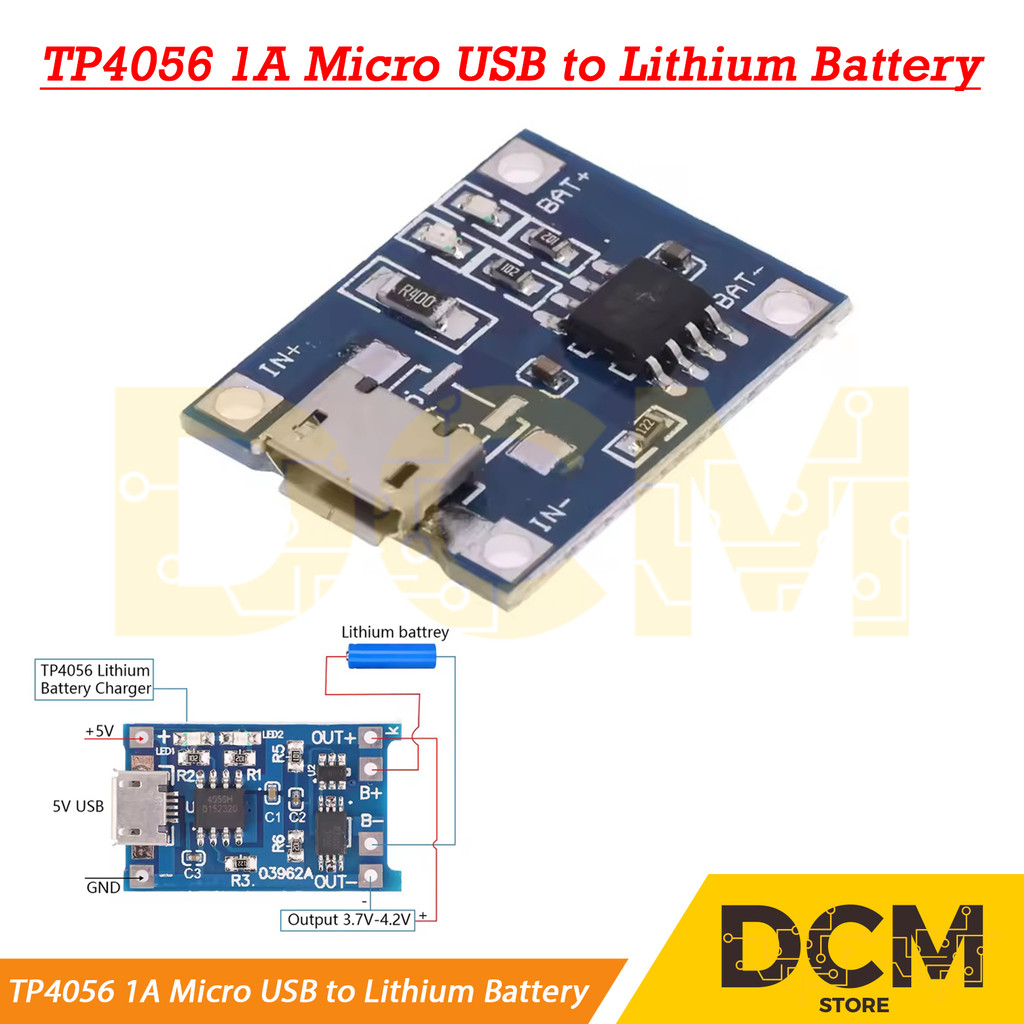 Jual TP4056 1A Micro USB to Lithium Battery Dedicated Charging Board ...