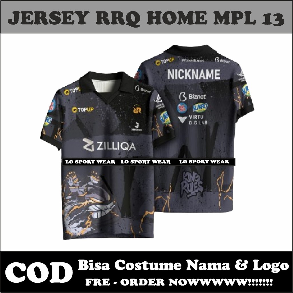 Jual JERSEY RRQ HOME MPL 13 Free Nickname | Shopee Indonesia
