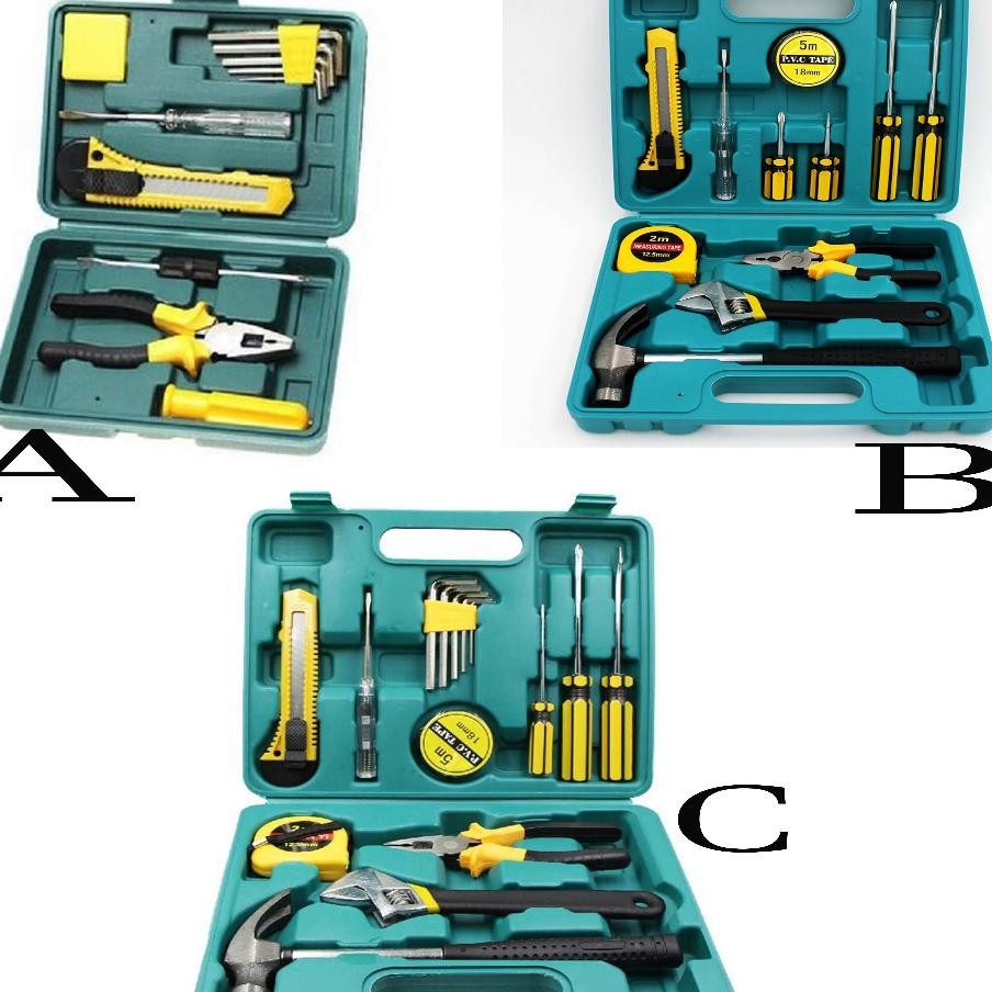 Jual Alat Tukang Perkakas Tool Set Tool Box Obeng Kunci L Palu Tang ...