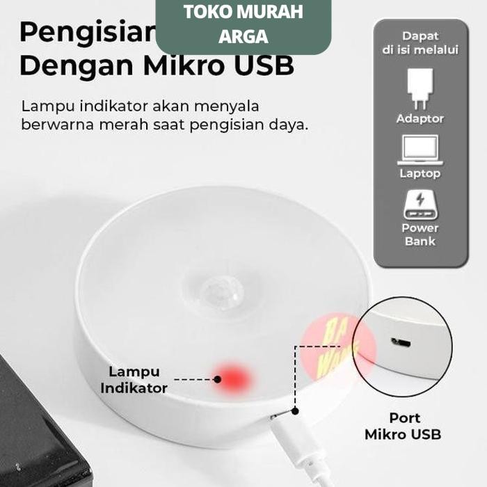 Jual LAMPU TIDUR PIR SENSOR GERAK CAHAYA AUTOMATIS RECHARGE LAMPU TIDUR ...