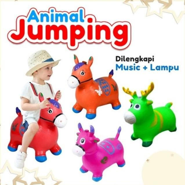 Jual Mainan Anak Kuda Karet Tebal Music Animal Jumping Kuda Kudaan ...