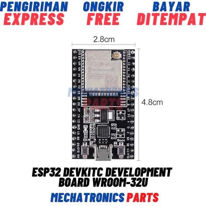Jual ESP32 DevKitC Development Board WROOM-32U ESP-32 ESP32-DevKitC Wifi Bluetooth | Shopee ...