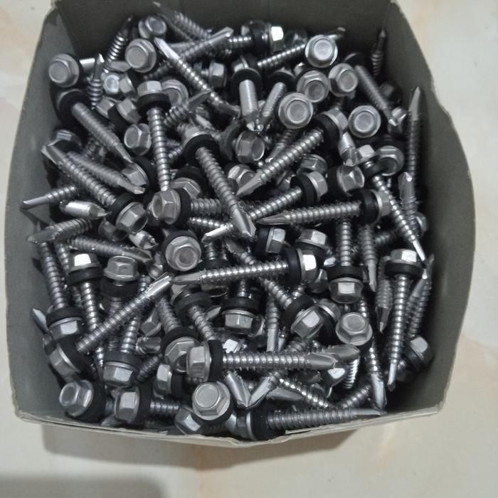 Jual Jual 100 Pcs Baut Sekrup Bajaringan Roofing Screw /Baut Roofing ...