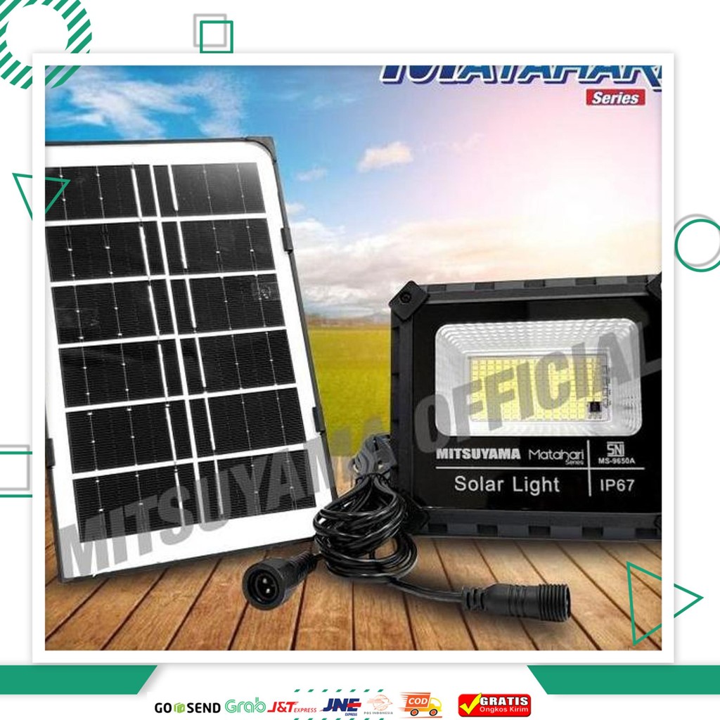 Jual Lampu Sorot Led Solar Panel Flood Light Mitsuyama 50W-250W Lampu Taman / Jalan | Shopee ...