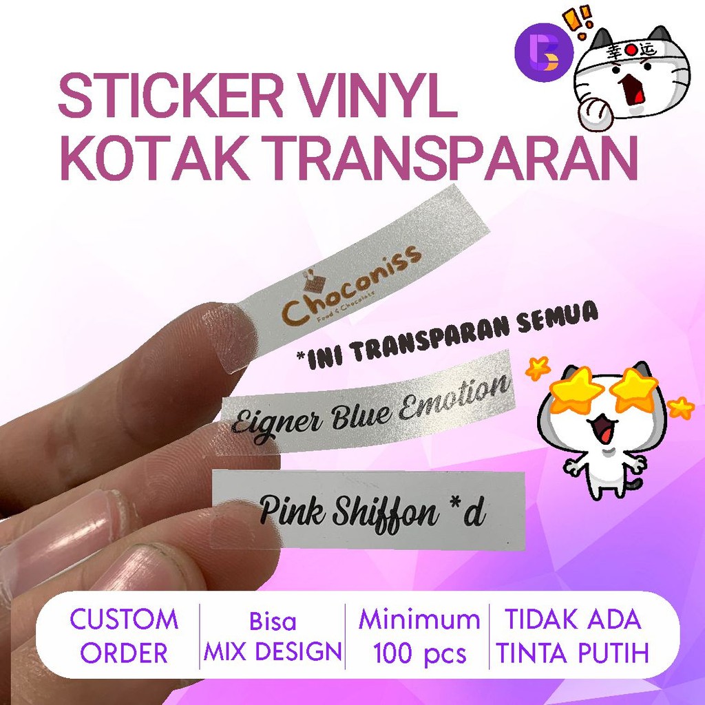 Jual Cetak Sticker Vinyl KOTAK TRANSPARAN ( ANTI AIR / Waterprof ...