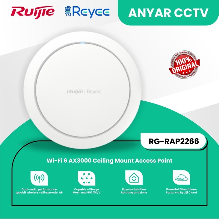 Jual Ruijie Reyee RG-RAP2266 , Wi-Fi 6 AX3000 Ceiling Mount Access ...