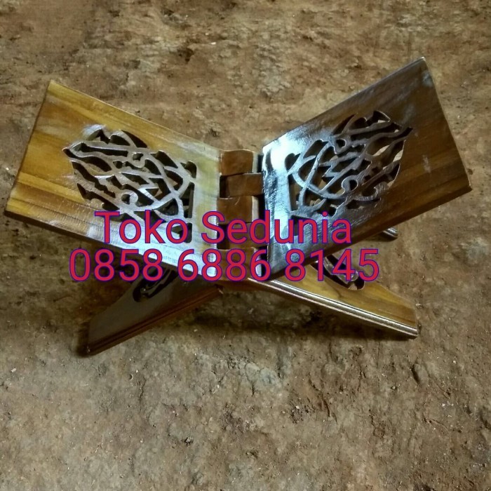 Jual Rekal Tempat Al Quran Kayu Jati / Meja Lipat Tempat Al Quran Kayu ...